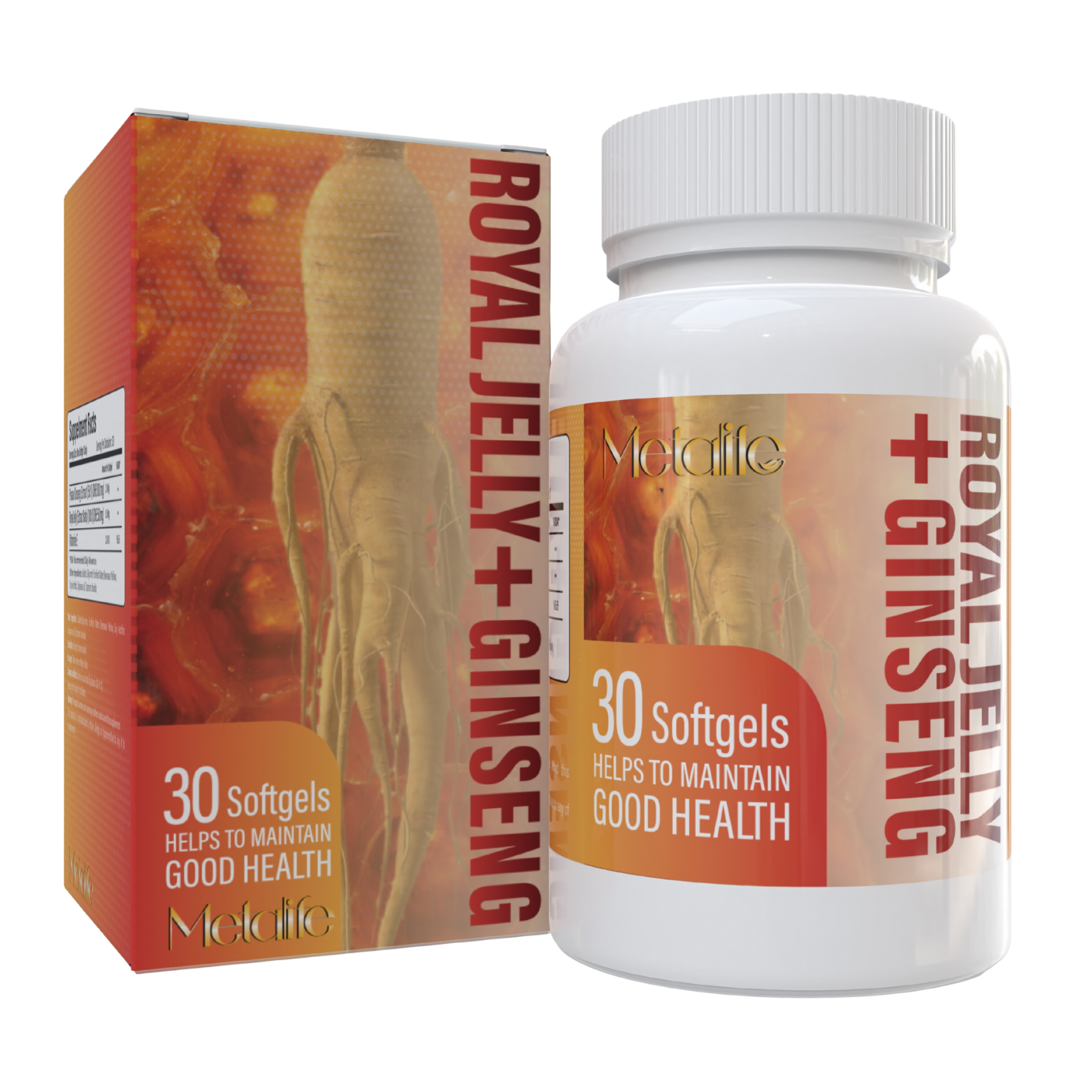 Ginseng + Royal Jelly (30 Capsules) – Metalife
